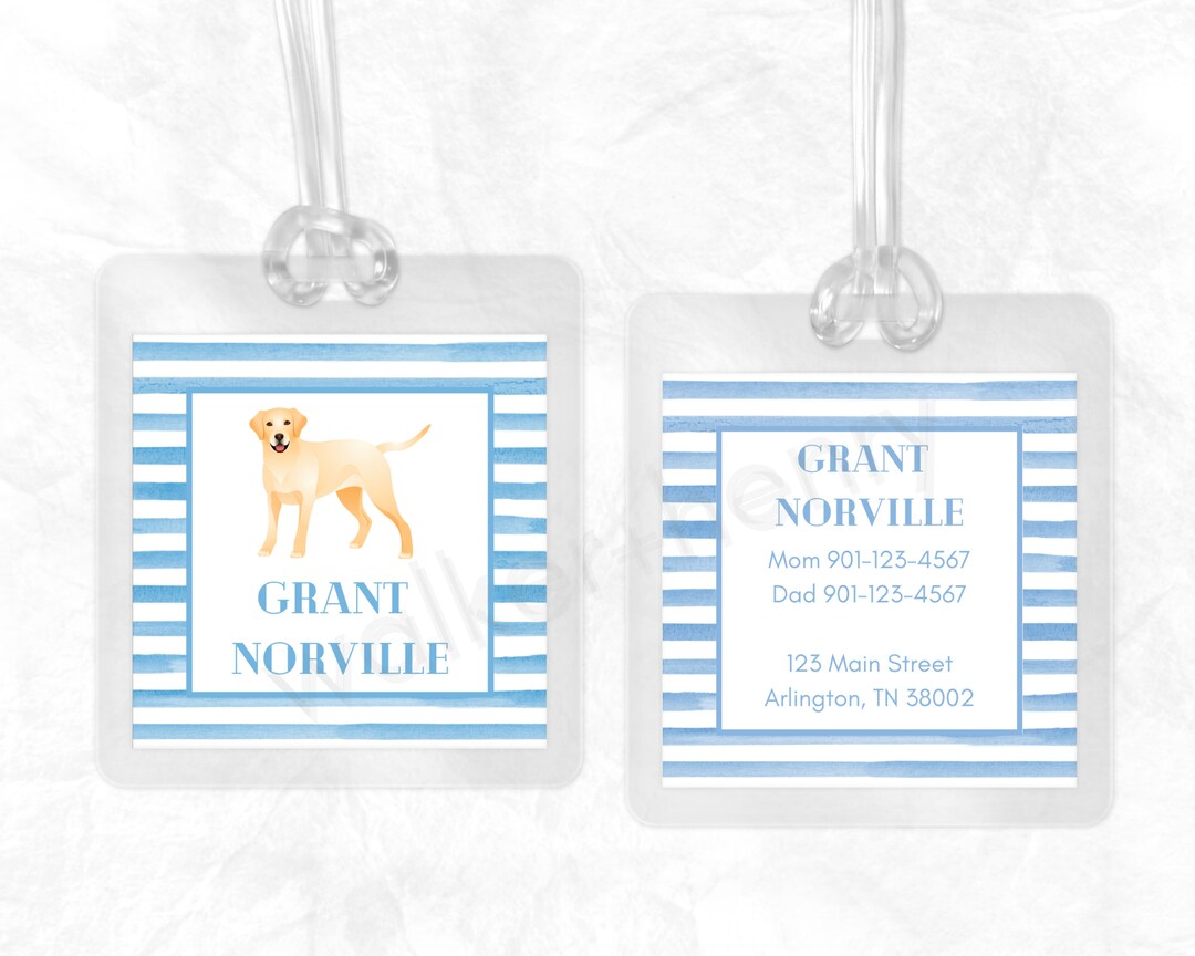 Laminated Dog Bag Tag for School Backpack, Diaper Bag, Church Nursery ...