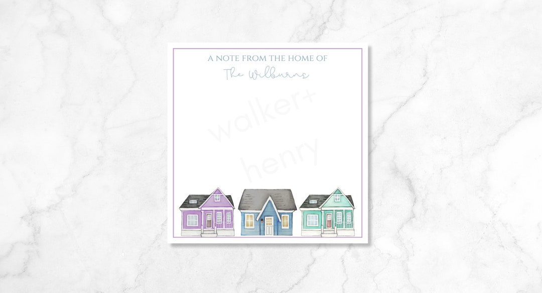 Personalized Family Notepad With Houses, Mother's Day Gift, Teacher ...