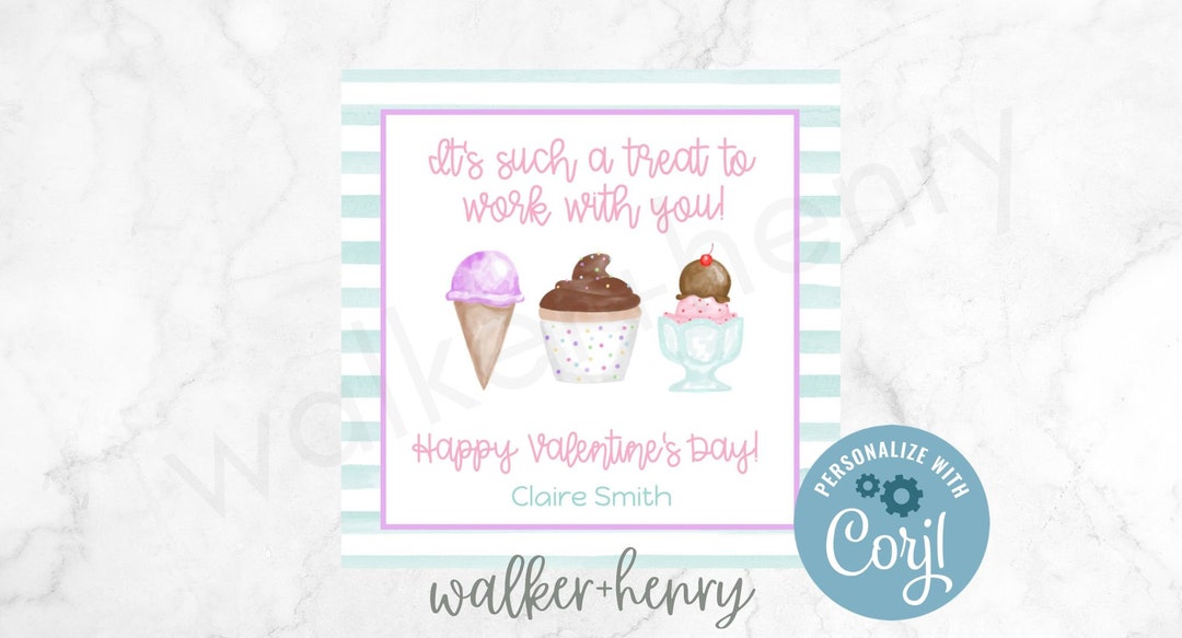 EDITABLE Coworker Sweet Treat Valentine's Day Card, Tag, Favor Tag ...
