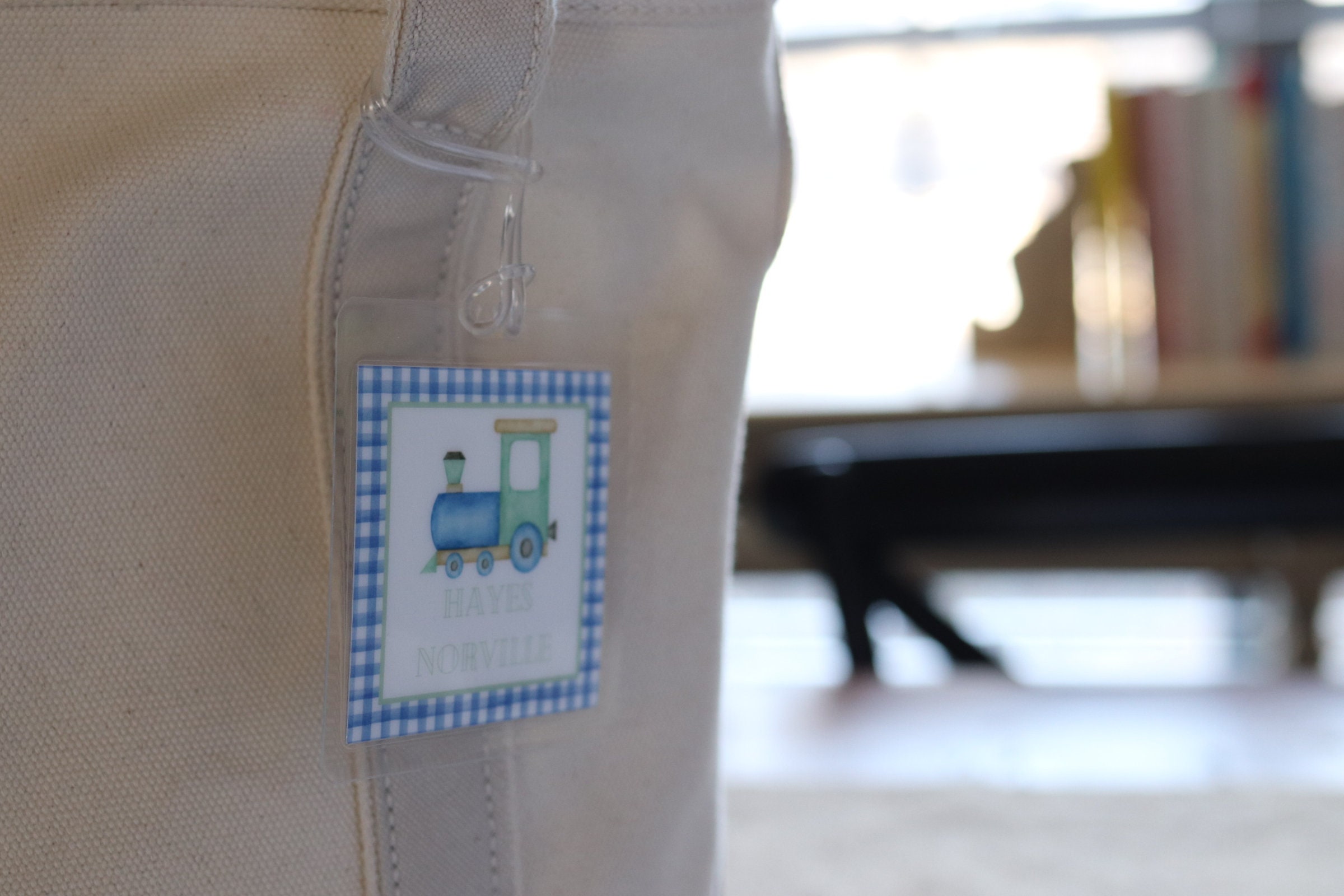 Laminated Train Bag Tag for School Backpack, Diaper Bag, Church Nursery ...