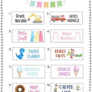 School Supply Labels - Back to School Labels - Kids Labels - Etsy