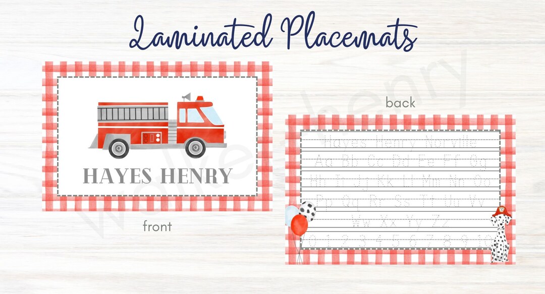 Personalized Laminated Placemat, Craft Mat, Play-doh Mat, Letter ...