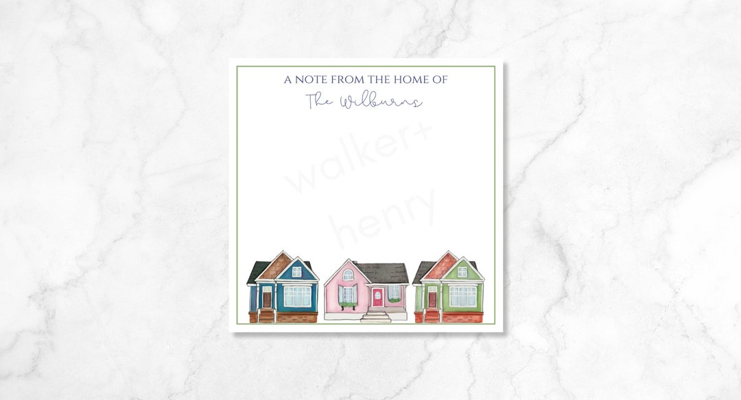 Personalized Family Notepad With Houses, Mother's Day Gift, Teacher ...
