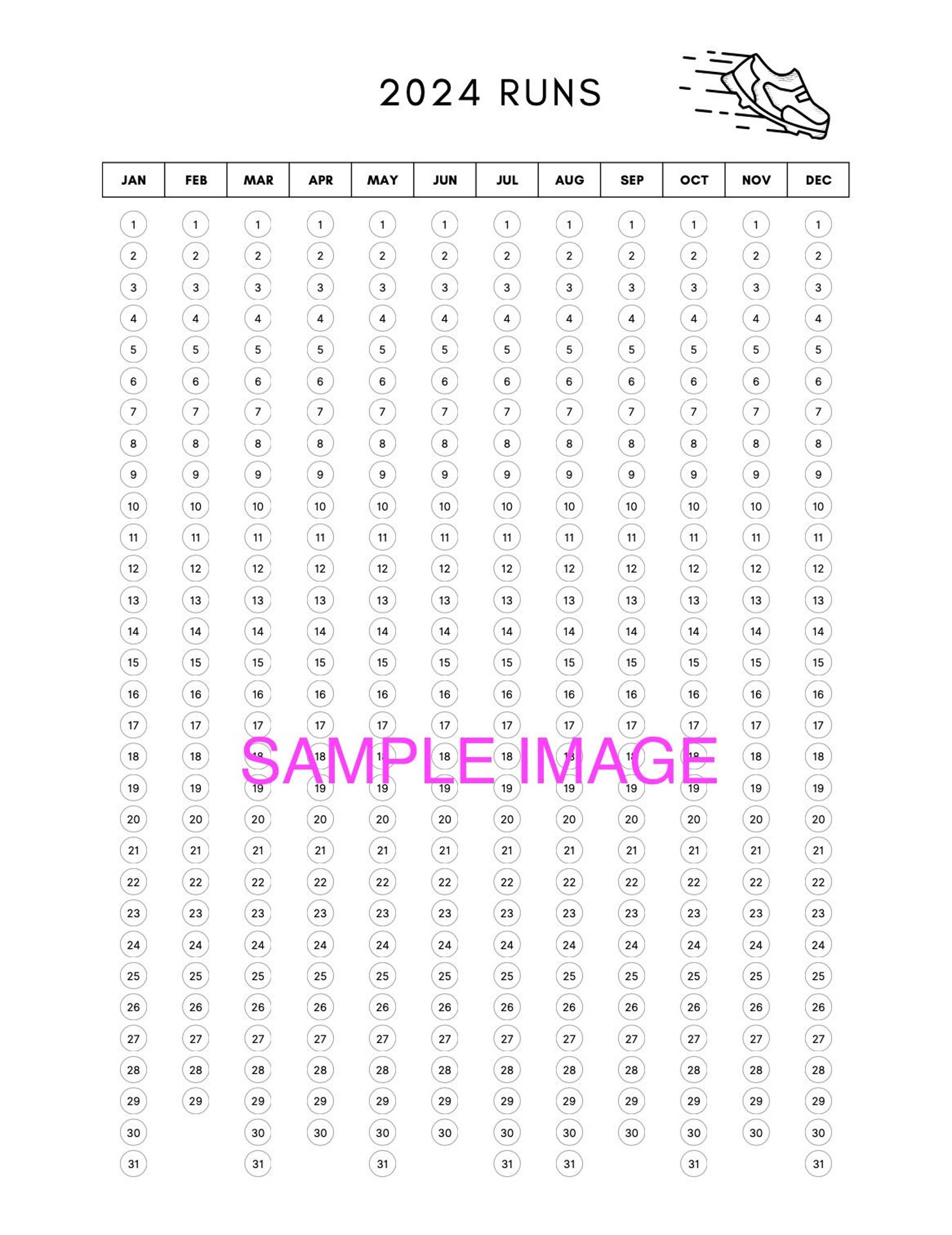 Habit Tracker 2024 Running Log - Etsy