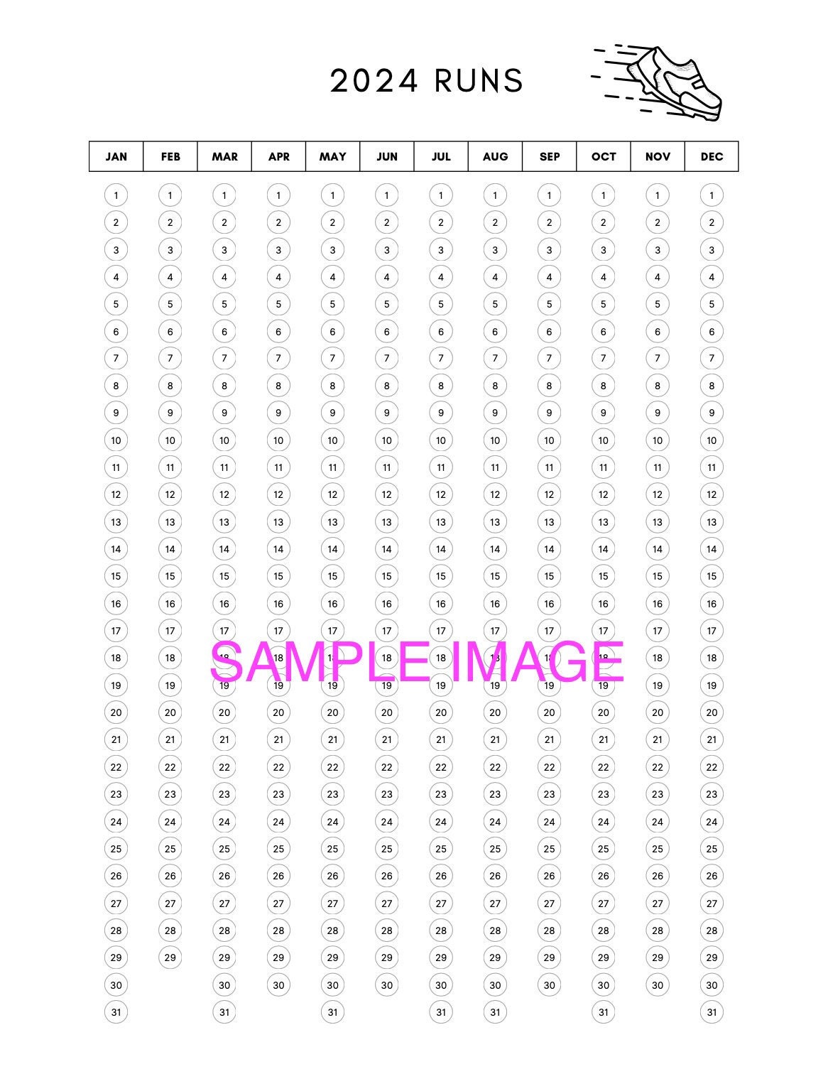 Habit Tracker 2024 Running Log - Etsy