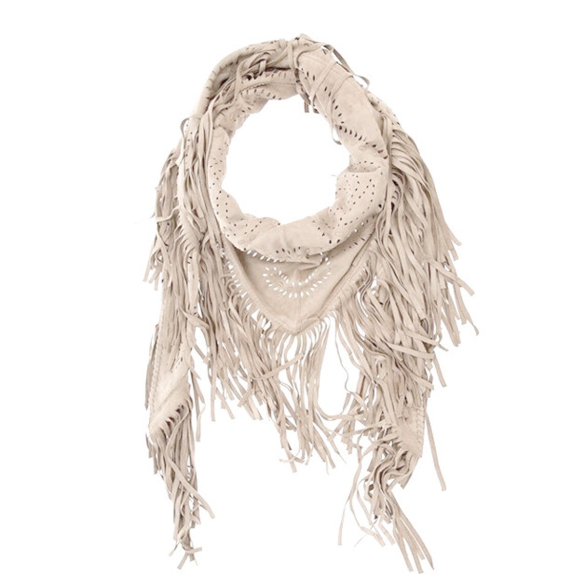 Handmade Nude Beige Luxury Suede Fringe Wrap, Cowgirl Fringe Shawl ...