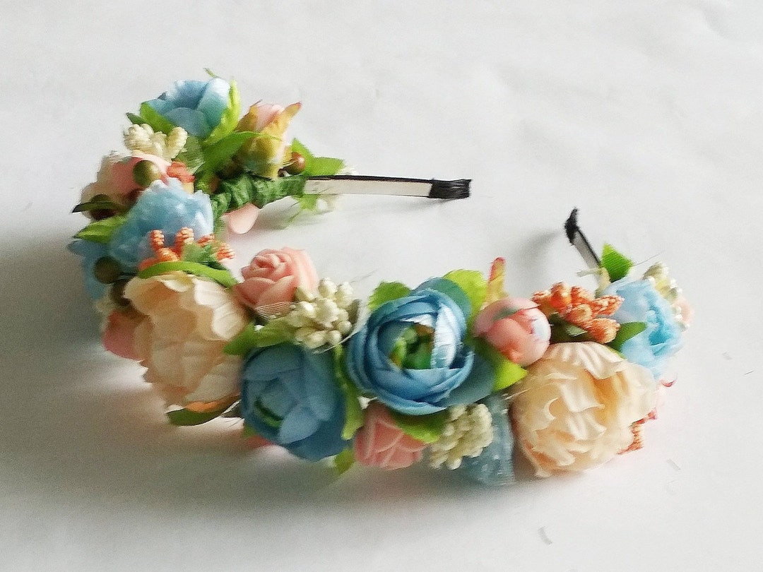 Floral Crown Flower Headband Hair Vine Bridal Headband Flower Crown ...