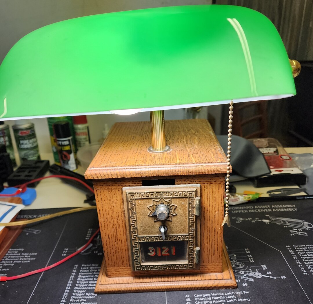 Desk Lamp & Bank, Old Postal Box Door - Etsy