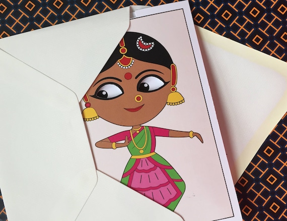 Set of 4 Bharatnatyam Greeting Cards/ Blank Greeting Cards/ - Etsy
