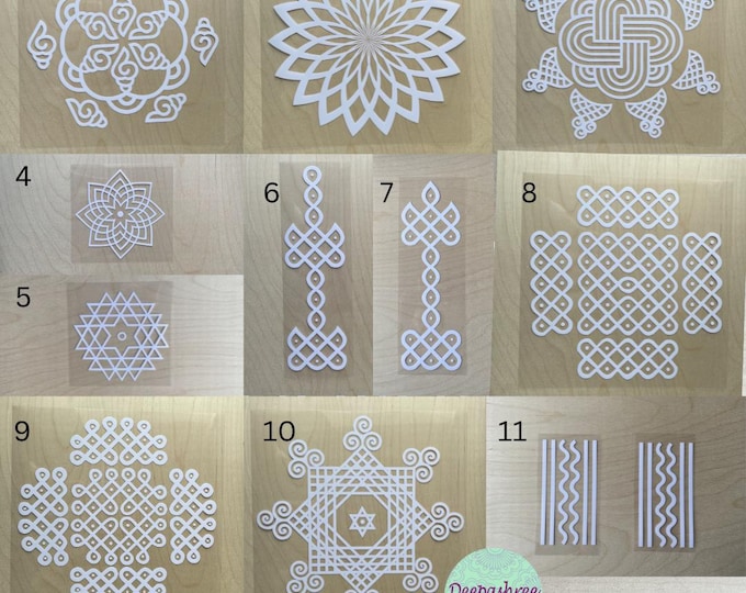 Kolam Border Cutouts | Wooden Kolam Border Cutouts | Wooden Muggu ...