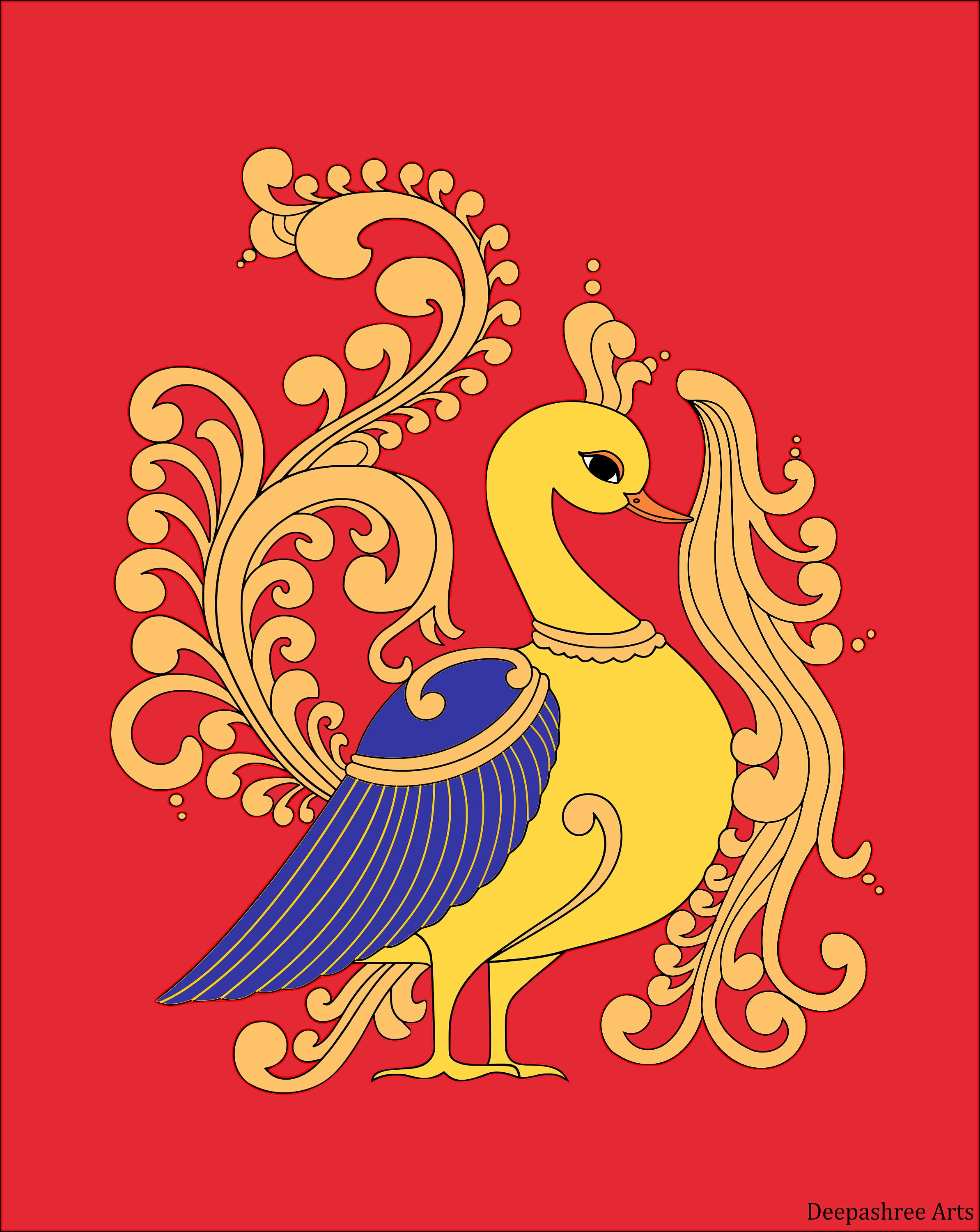 Tanjore Art / Digital Tanjore Art/ Peacock Tanjore Art/ Parrot Tanjore ...