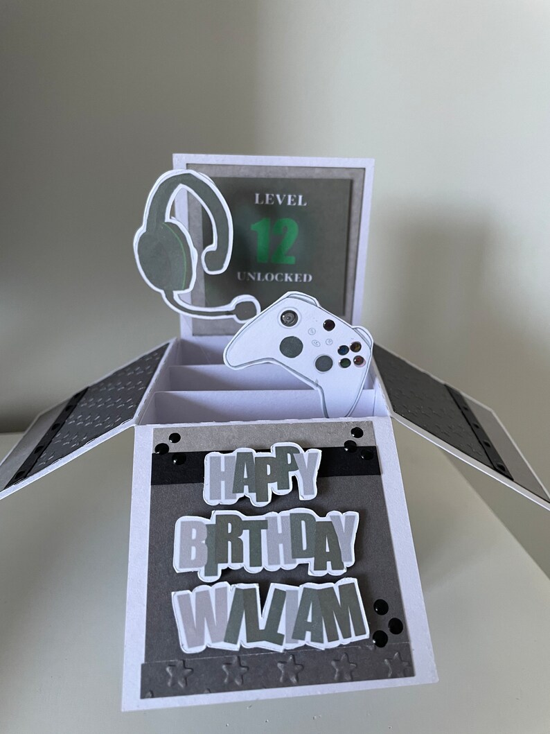 Personalised Hand Drawn Pop up 3d Box Gamer Gaming Birthday - Etsy UK