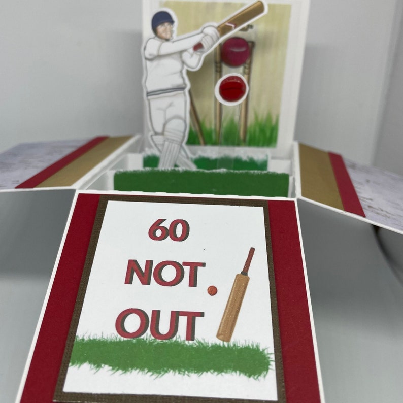 Personalized Cricket Pop up Box Card, Handmade 3D Birthday Card - Etsy UK
