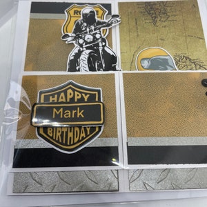 Hand Drawn Motorcycle Motorbike Bike Personalised Name Pop up Box Card ...