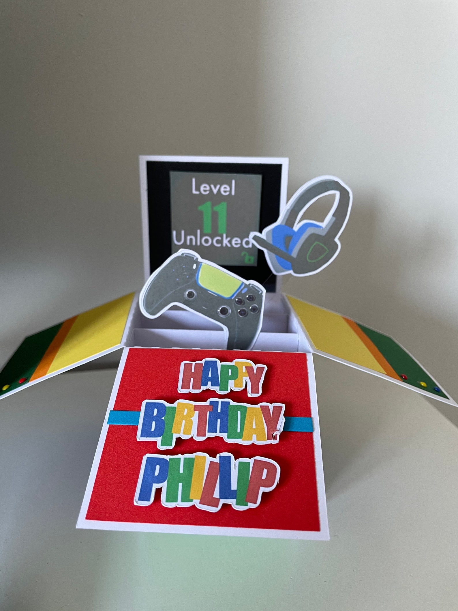 Personalised Hand Drawn Pop up 3d Box Gamer Gaming Birthday - Etsy UK