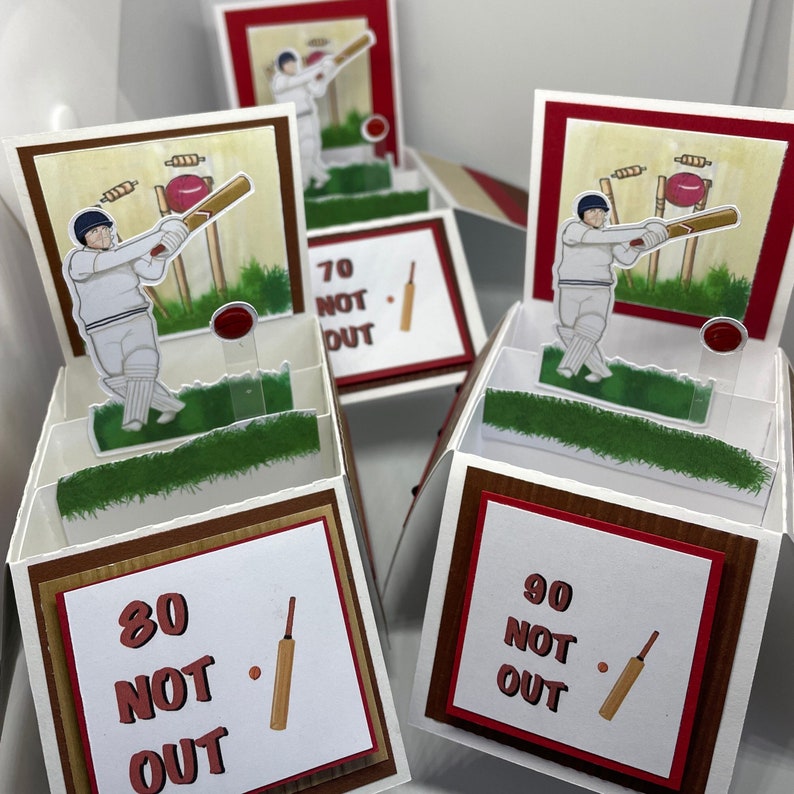 Personalized Cricket Pop up Box Card, Handmade 3D Birthday Card - Etsy UK