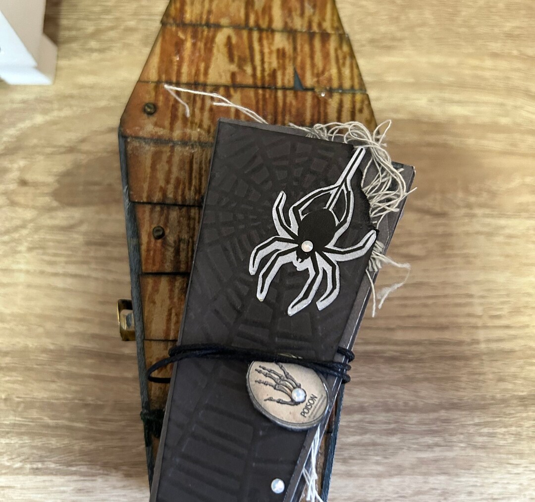 Handmade Mini Album Junk Journal Book Coffin Box Set Craft JJ Halloween ...