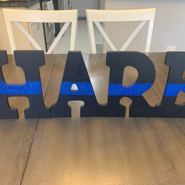 Thin Blue Line Letters - Etsy