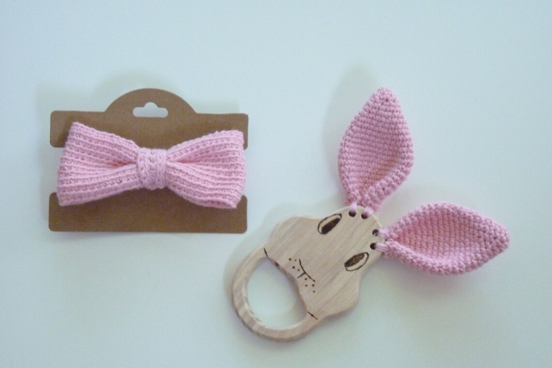 Rabbit Teething Ring / Crochet Rattle Rabbit Bunny / Cute Teether ...