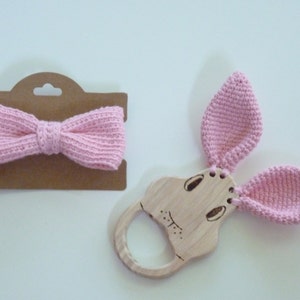 Rabbit Teething Ring / Crochet Rattle Rabbit Bunny / Cute Teether ...