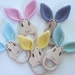 Rabbit Teething Ring / Crochet Rattle Rabbit Bunny / Cute Teether ...