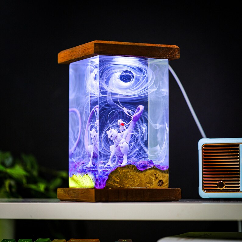 ME,WTWO Po.ke.m.on Lamp Custom P,oke,mon Epoxy Lamp Poke,mon Terrarium ...