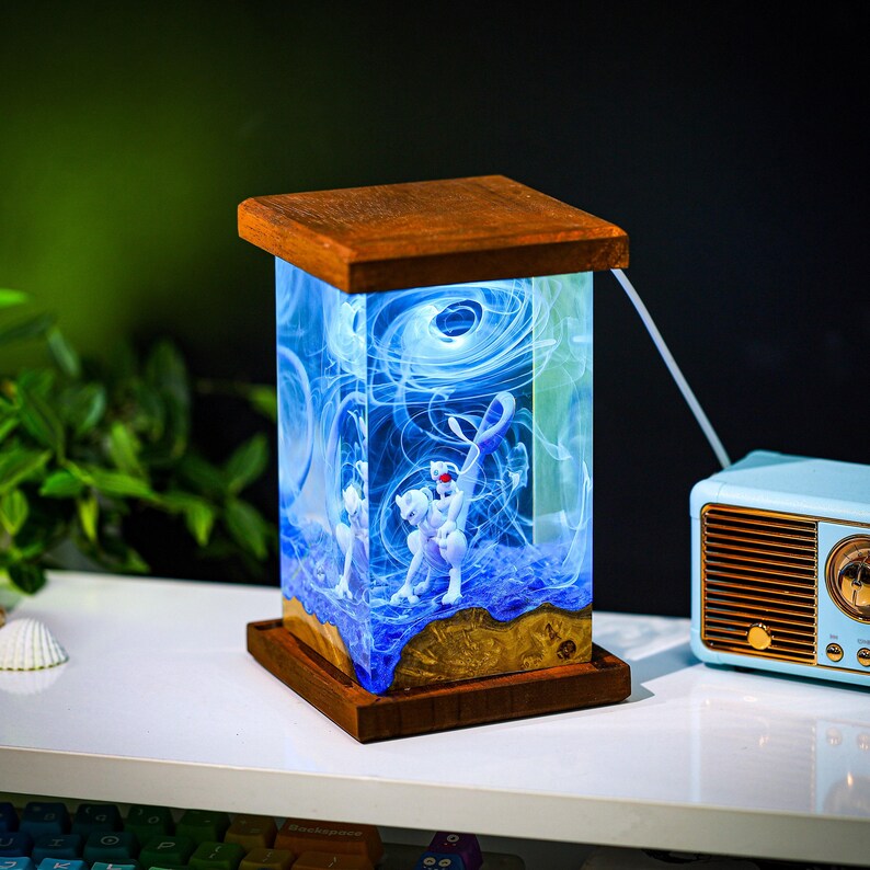 ME,WTWO Po.ke.m.on Lamp Custom P,oke,mon Epoxy Lamp Poke,mon Terrarium ...