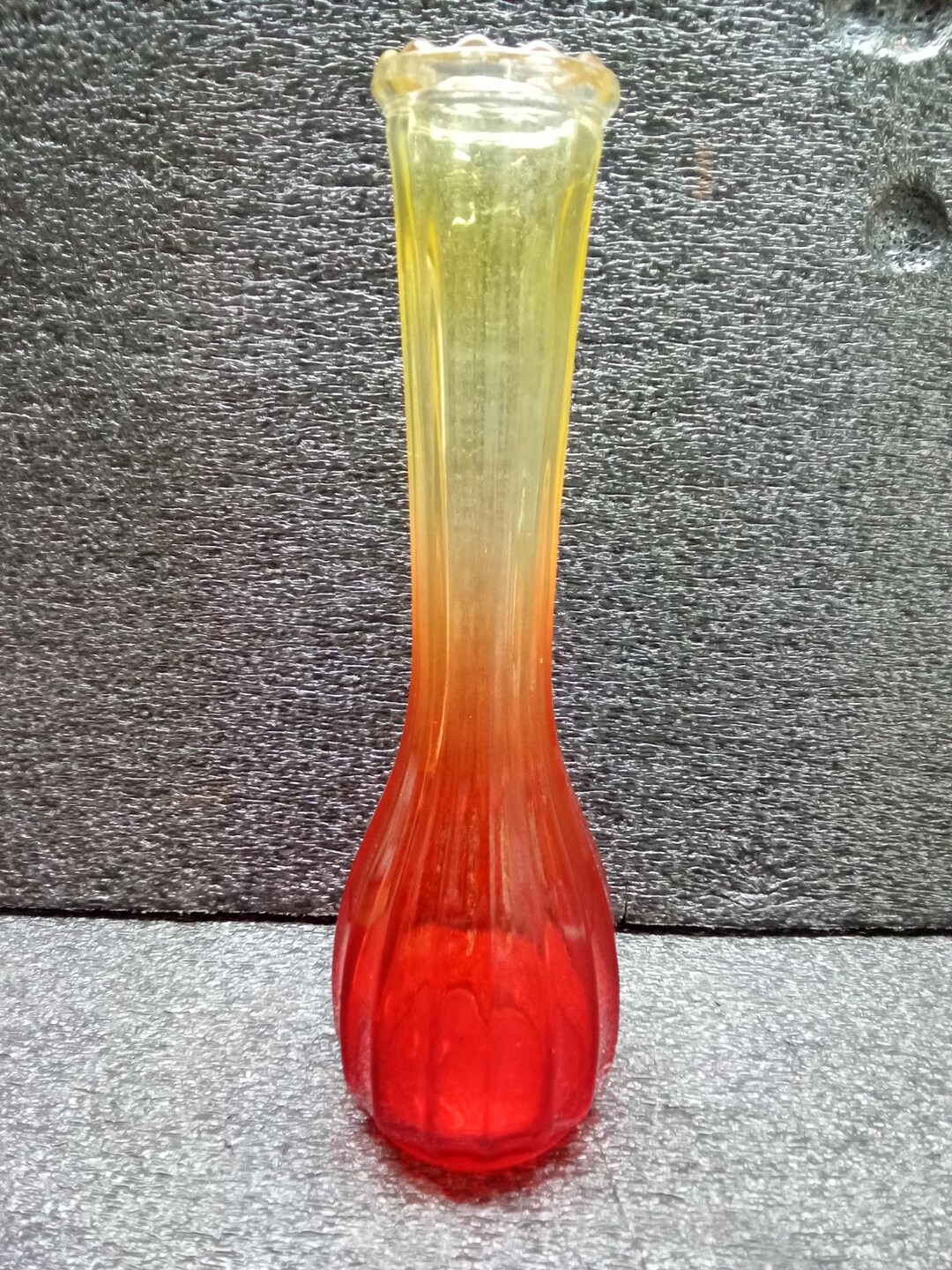 Amberina Glass Bud Vase - Etsy