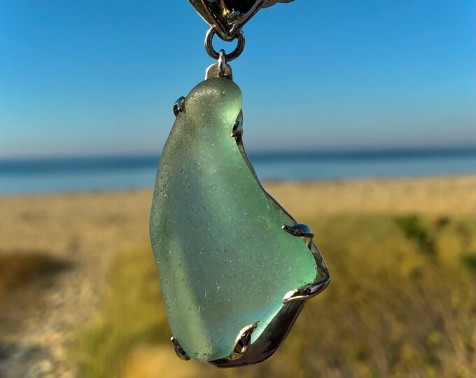 Freeform Caribbean Sea Glass Set With Argentium Sterling - Etsy