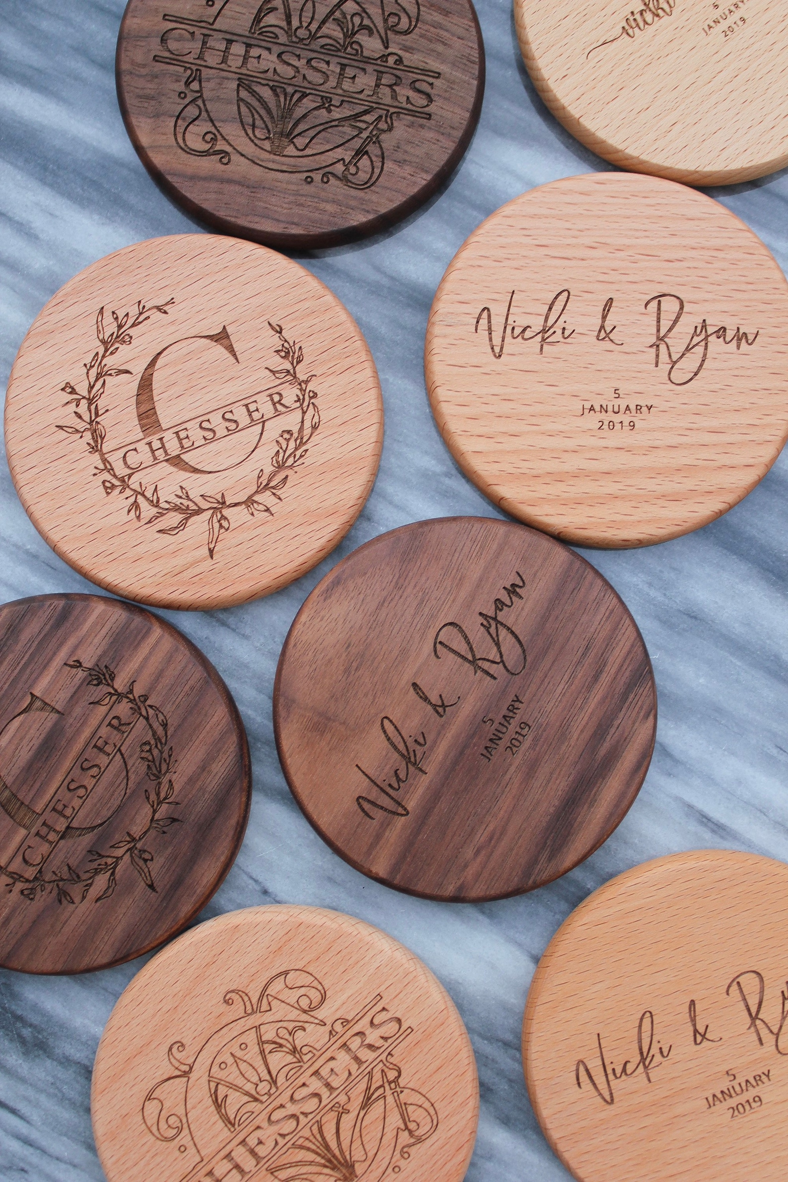 Personalized Wood Coasters / Engraved Coasters/ Custom Wood - Etsy