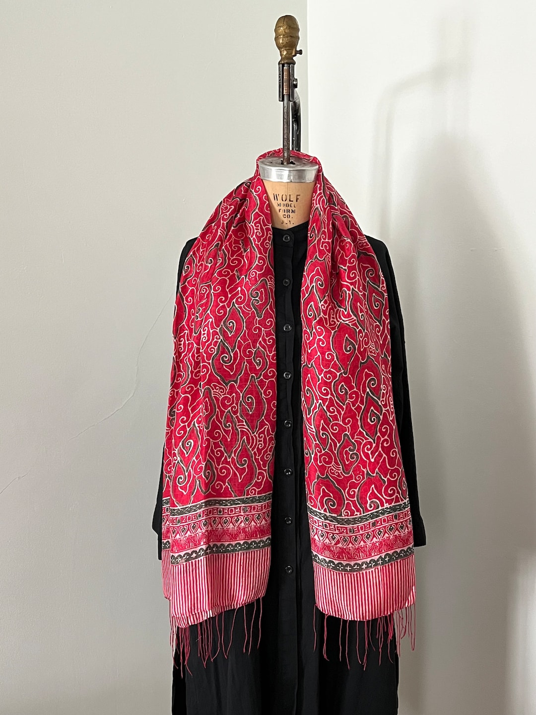 Pink Batik Silk Scarf From Middle Java - Etsy