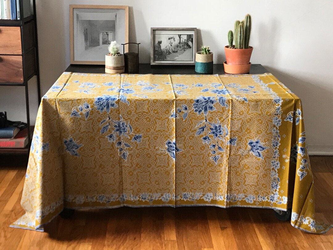Yellow and Blue Batik Cloth - Etsy