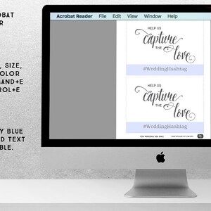 Printable Capture the Love Signage Wedding Hashtag Sign - Etsy