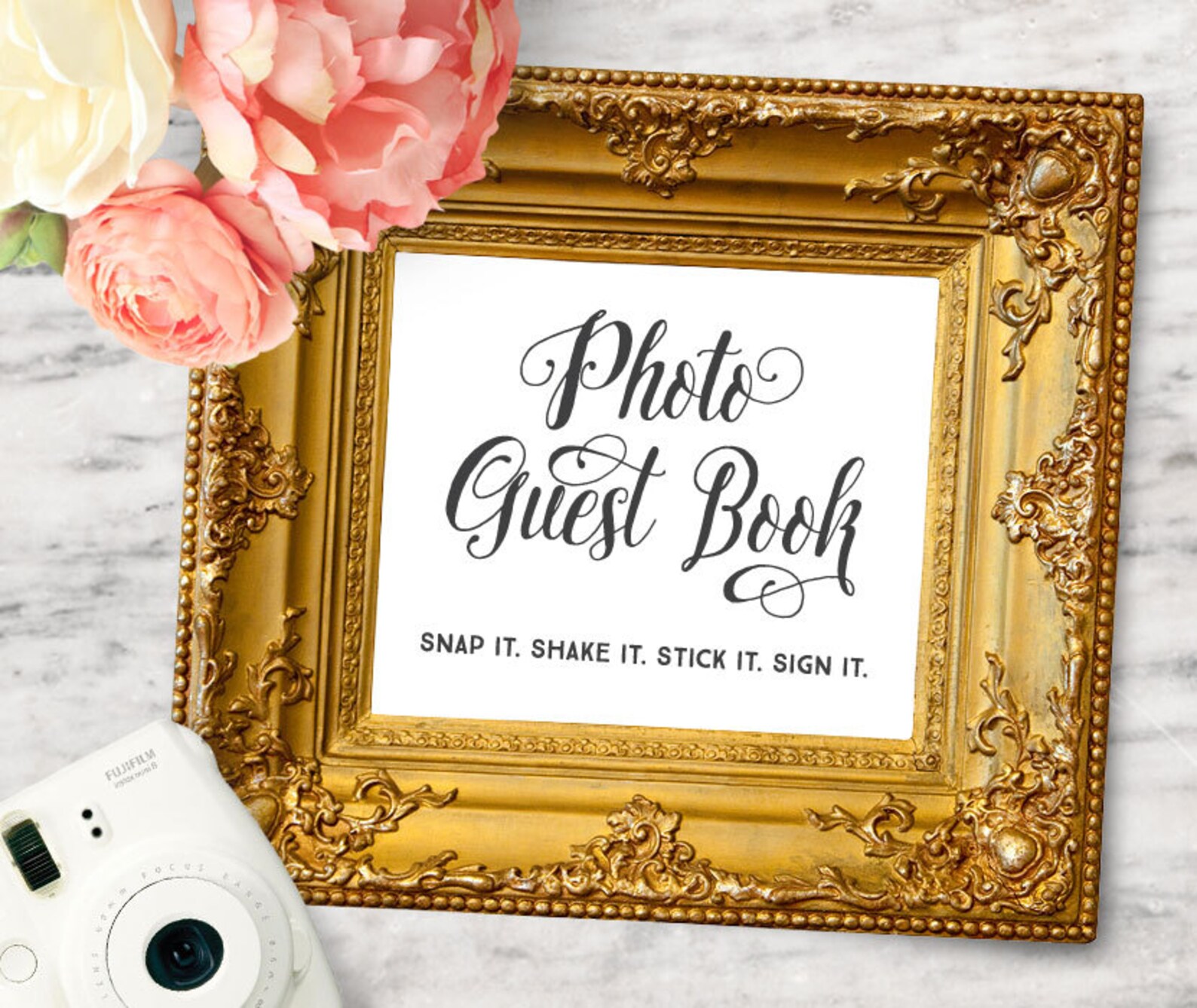 Printable Photo Guest Book Sign, Wedding Guest Book INSTANT DOWNLOAD - Etsy