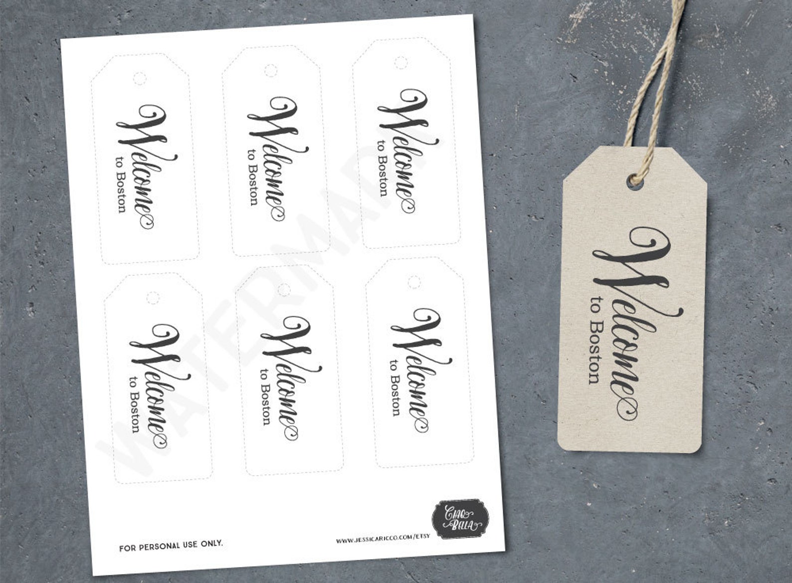 Printable Welcome Tag, Welcome Bag Tag, Customizable City INSTANT ...