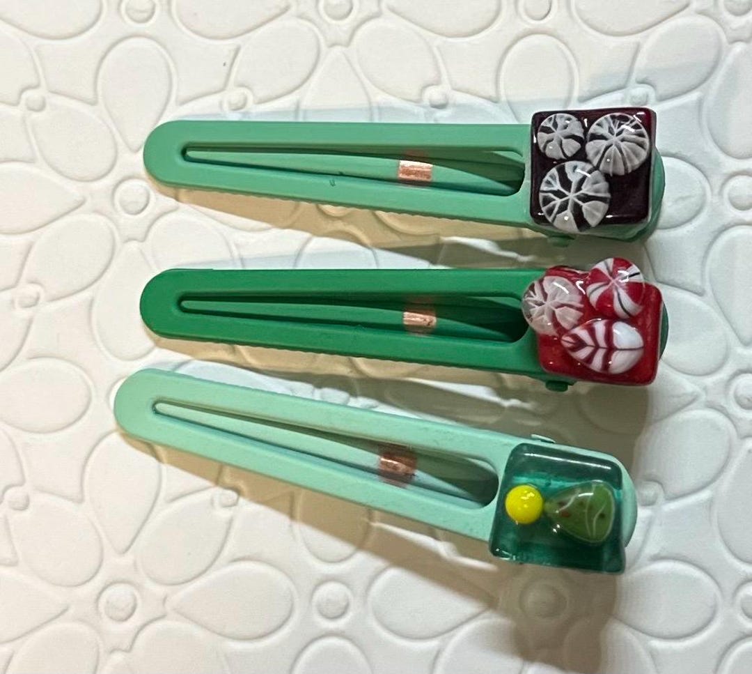 Beautiful Christmas Themed Fused Glass Barrettes - Etsy