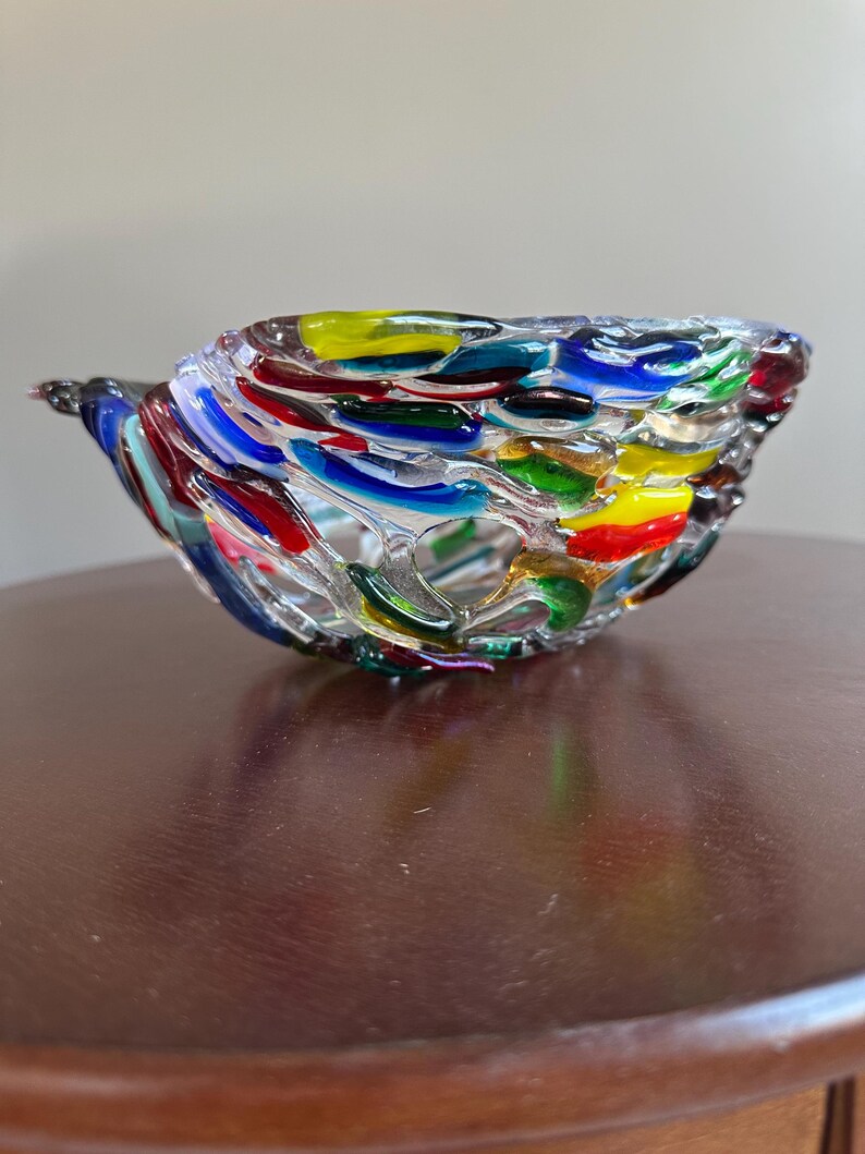 Fused Glass Show Stopper Bowl - Etsy