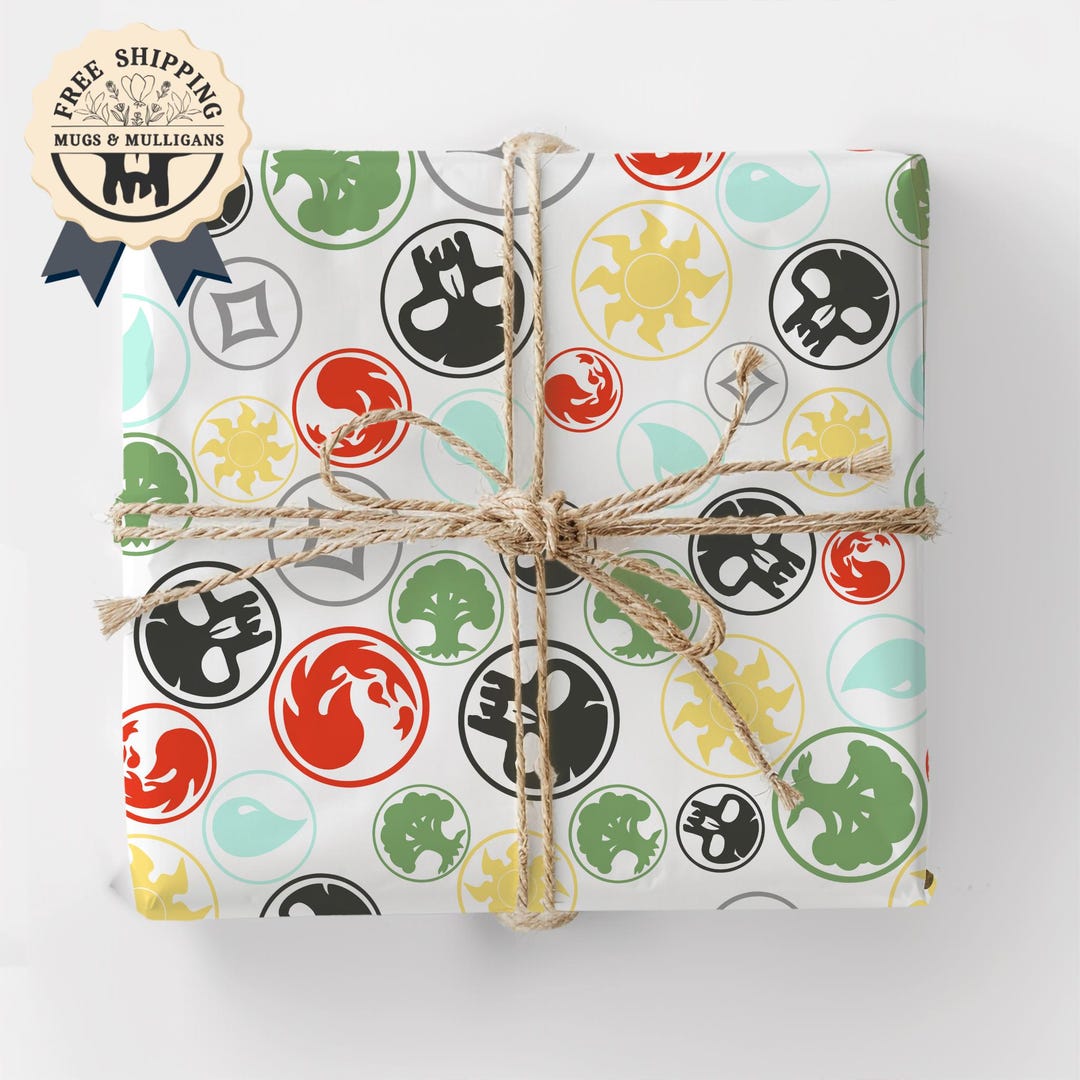 MTG Mana Gift Wrap, Magic the Gathering Wrapping Paper, Gift for Gamer ...
