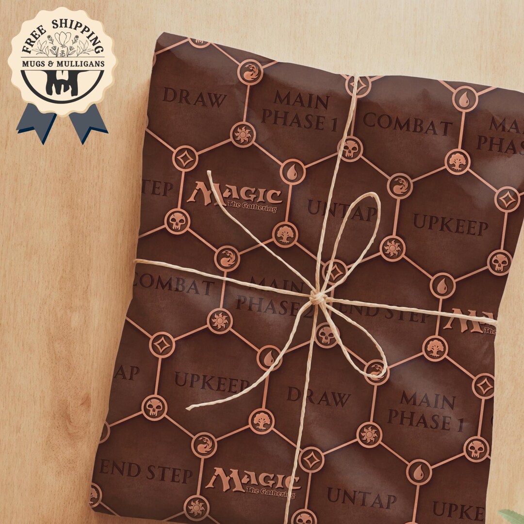 MTG Mana and Phases Gift Wrap, Magic the Gathering Wrapping Paper, Gift ...