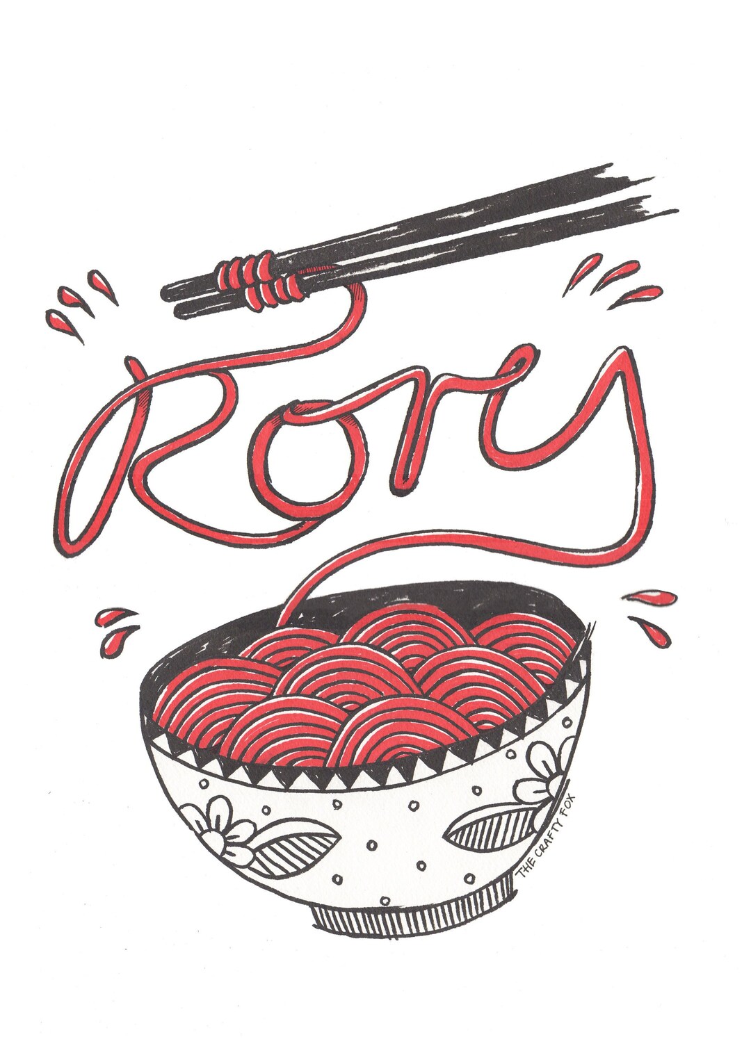 Noodle Name Illustration - Etsy