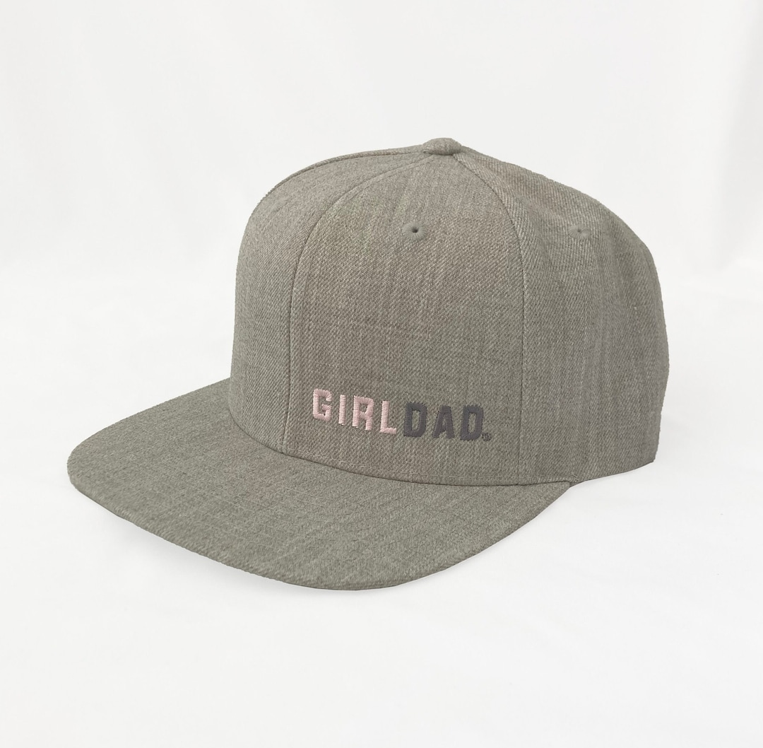 Girldad® Embroidered Trucker Hat, Heather Grey Offset Pink & Silver ...