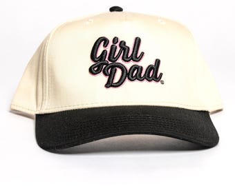 Girldad® 3D Puff Embroidered Classic Pink Natural/black Baseball Cap ...