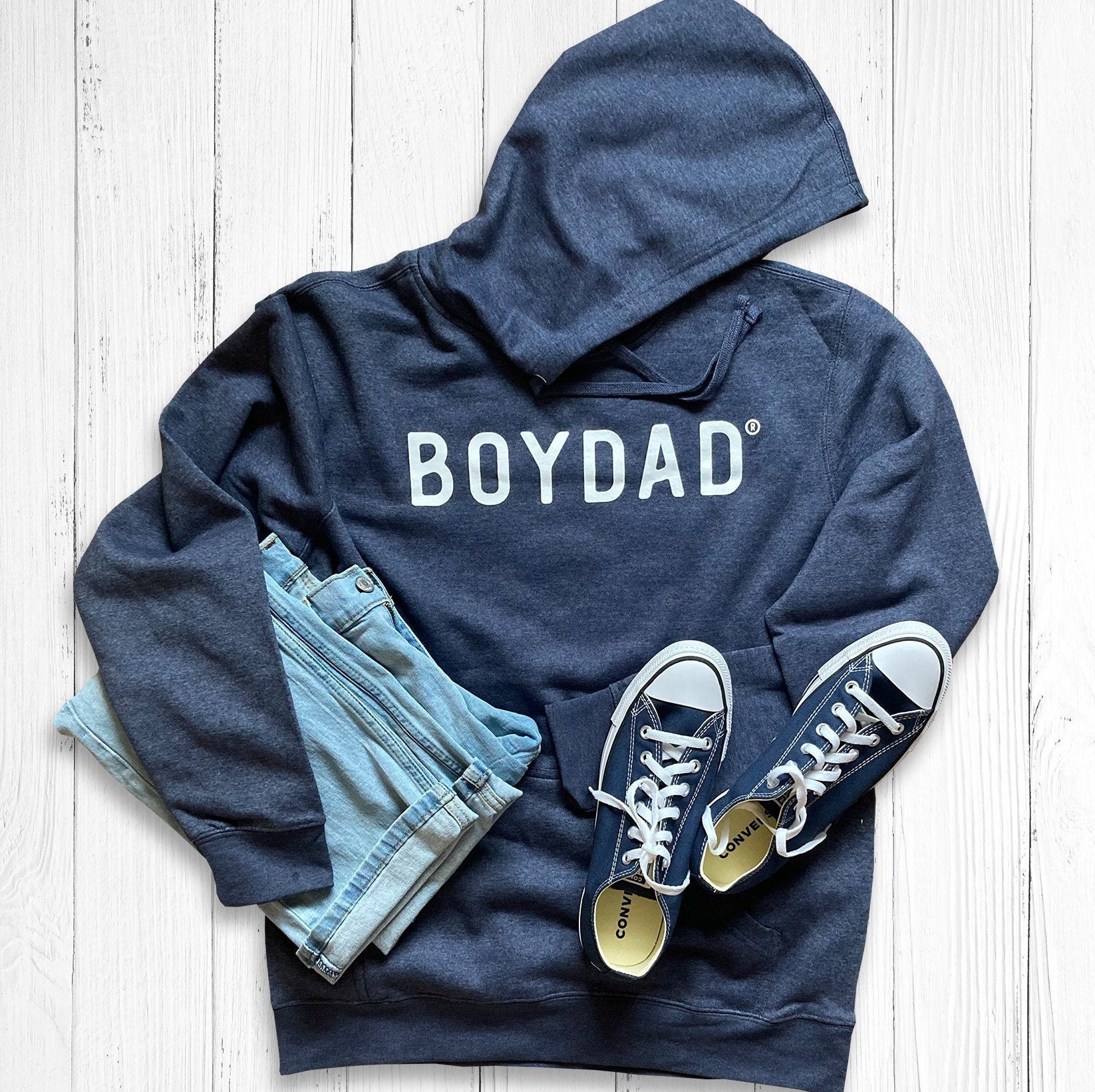Boydad® Hoodie Navy Heather Boy Dad Hoodie Boy Dad Gift | Etsy