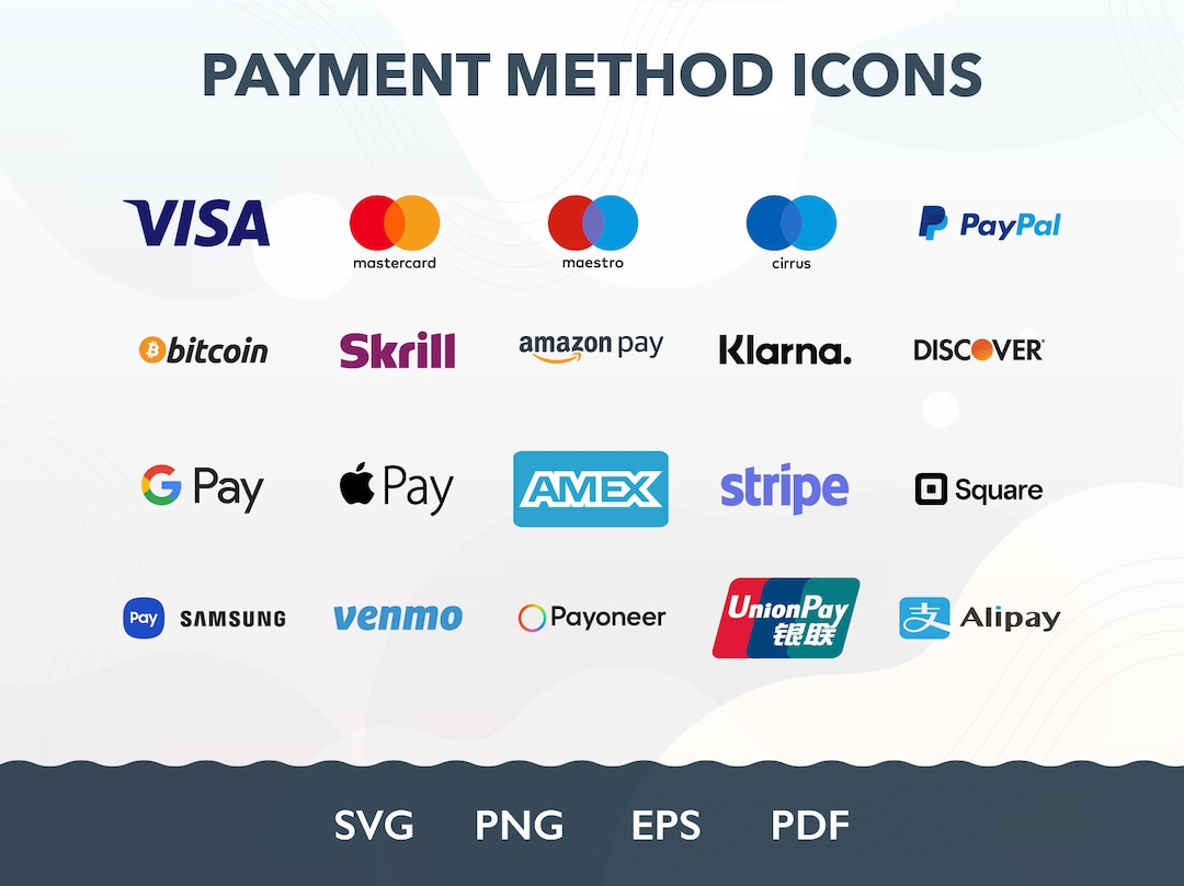 Payment Methods Svg, Payment Icons, Icons Svg, Visa Logo Svg, Paypal Icon, Logo Svg File ...