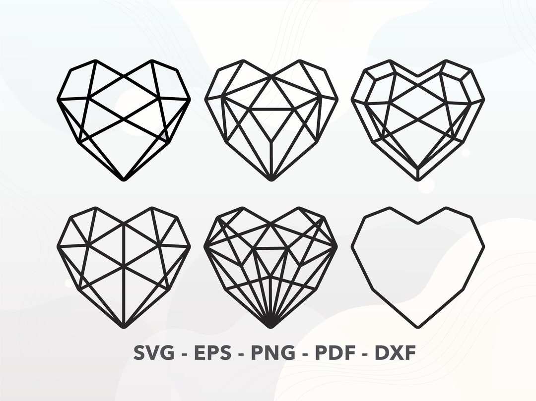 Geometric Heart SVG: Polygonal Valentine's Day Design (digital Download ...