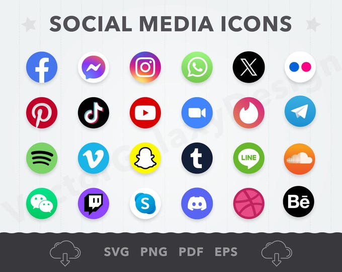 Social Media Icons, Social Media Logos, Web-Symbole, Social Media ...