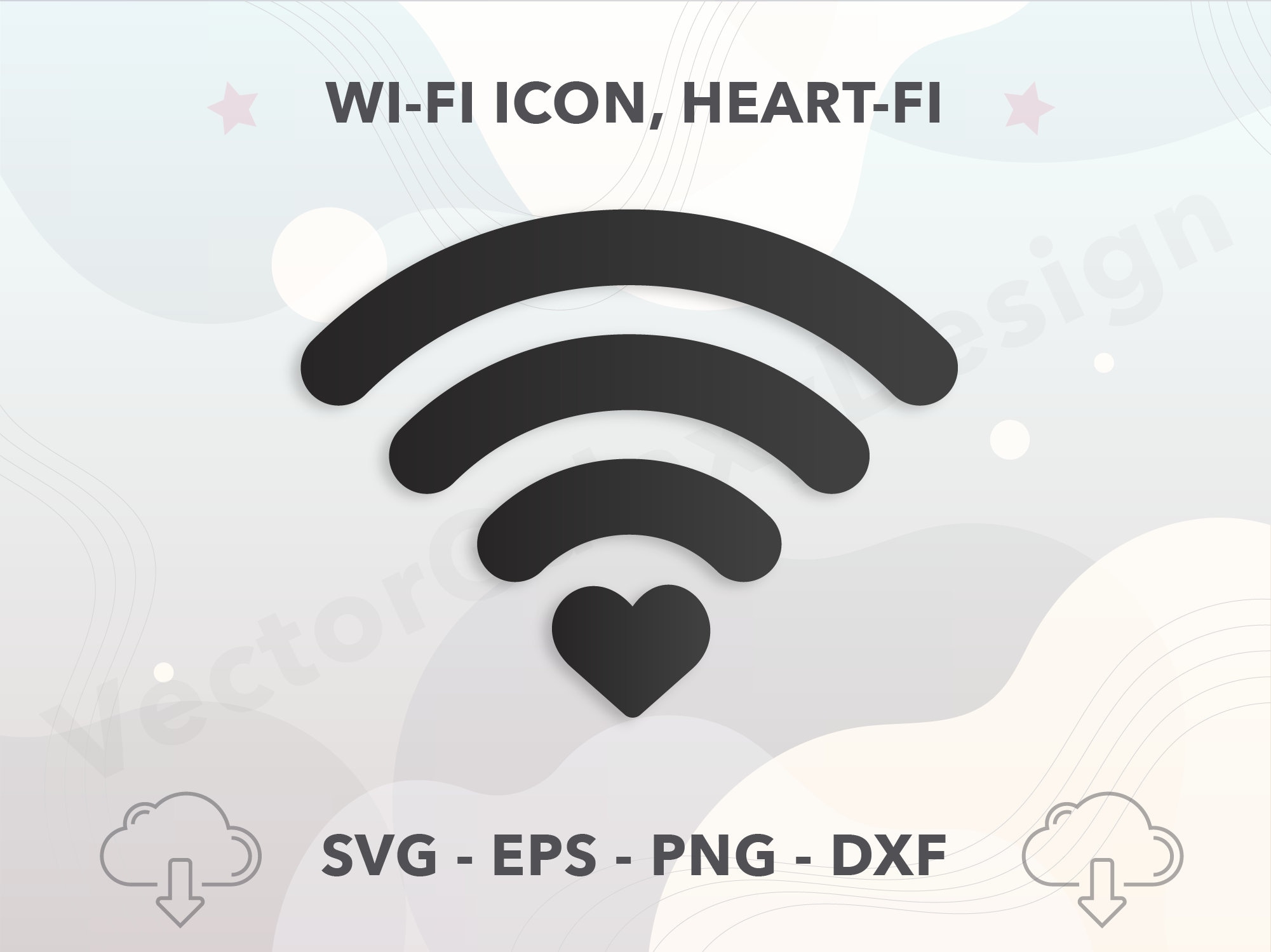 Wifi Svg, Wifi Heart Svg, Wifi Icon Svg, Digital Download, Love Prints ...