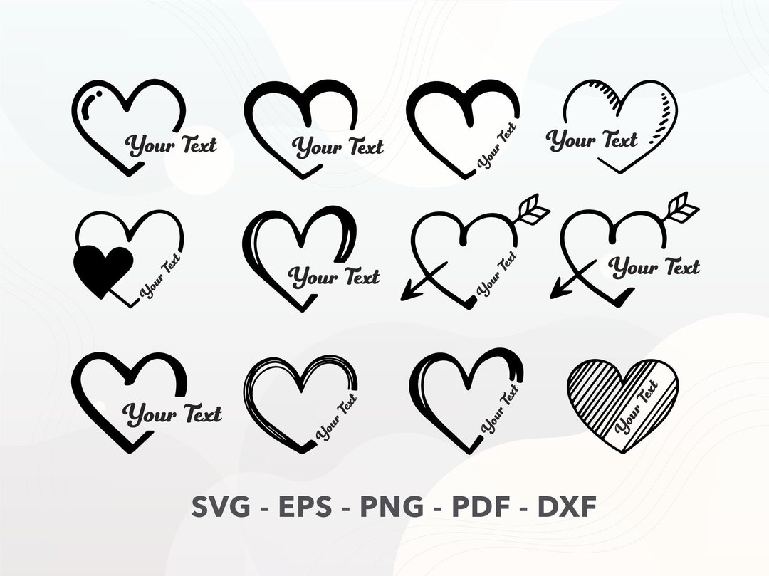 Hand Drawn Heart SVG, Bundle, Heart SVG Bundle, Editible, Valentine ...