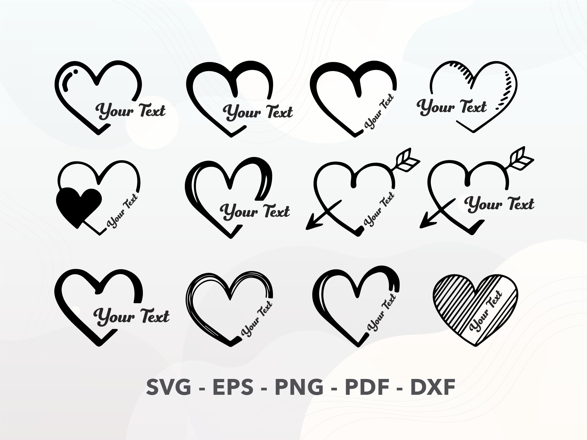 Hand Drawn Heart SVG, Bundle, Heart SVG Bundle, Editible, Valentine ...