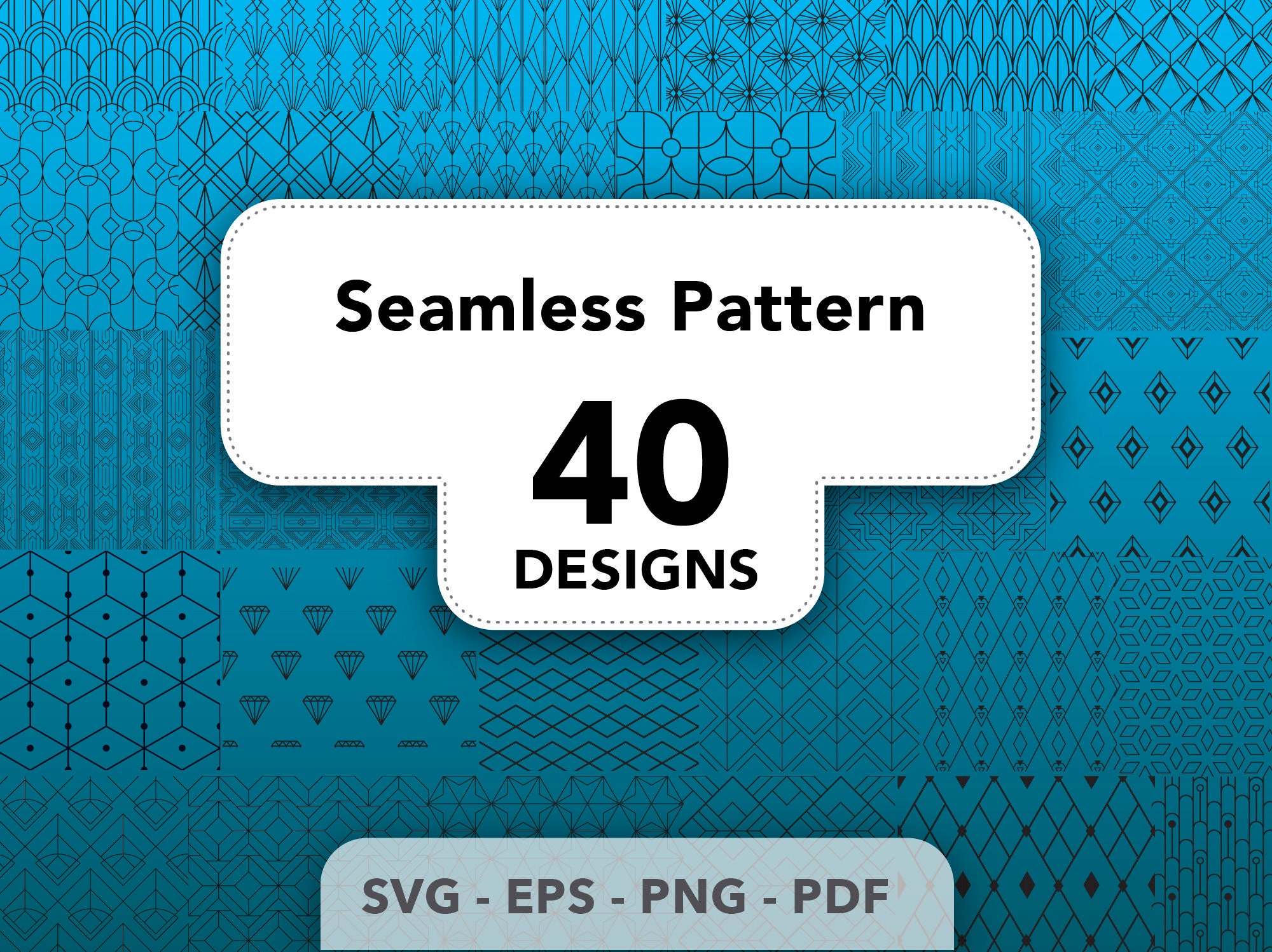 Seamless Patterns Svg, Geometric Svg, Geometric Clipart, Art Deco ...
